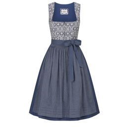 N&uuml;bler N&Uuml;BLER Damen Dirndl "Dirndl midi Gudrun", blau, Gr. 52, Obermaterial: 100% Baumwolle CO., Kleider