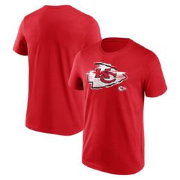 T-Shirt Fanatics "Fanatics T-Shirt Kansas City Chiefs Worn Logo Graphic", Damen, Gr. L, rot, 100% Baumwolle, Shirts T-Shirt