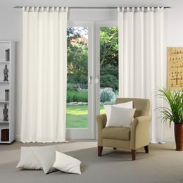 Vorhang WIRTH, B:132cm H:145cm, beige, Jacquard, Baumwolle, Polyester, Wohnzimmer, Gardinen, "Berwick"