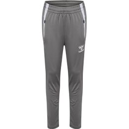 Hummel M&auml;dchen Trainingshose "HMLLEAD 2.0 TRAINING PANTS KIDS", grau, Gr. 140, Obermaterial: 95% Polyester, 5% Elasthan, Hosen