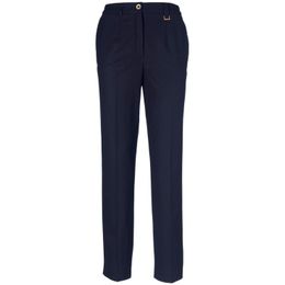 GOLDNER Damen Stoffhose "Kurzgr&ouml;&szlig;e Bequeme Hose ANNA mit B&uuml;gelfalte", blau, Gr. 21, Obermaterial: 63% Polyester PES. 34% Viskose CV. 3% Elasthan EL.,