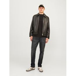 Jack & Jones JACK & JONES Herren Regular-fit-Jeans "JJICLARK mit Used-Look und Stretch f&uuml;r den Alltag", schwarz, Gr. 29, Abriebeffekte, Denim/Jeans, Obermaterial: