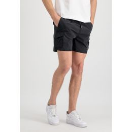 Herren Sweatshorts "Nylon Cargo Jogger Short", schwarz, Gr. XXL, Alpha Industries, Obermaterial: 100% Polyester, Hosen