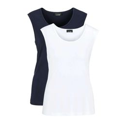 GOLDNER Damen Tr&auml;gertop "Doppelpack aus weichem Viskose-Jersey", blau, Gr. 38, Obermaterial: 95% Viskose CV. 5% Elasthan EL., Tops