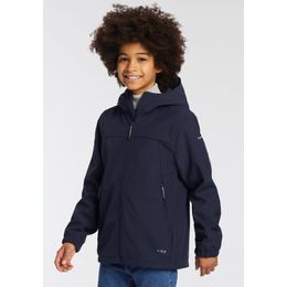 Icepeak Mädchen Softshelljacke "KONAN JR", blau, Gr. 164, Softshell, Obermaterial: 95% Polyester, 5% Elasthan, Jacken, aus winddichtem und