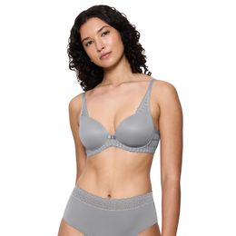 Triumph Damen Bügel-BH "Aura Spotlight T", Gr. 75, grau, Microtouch, Obermaterial: 59% Polyethylen, 35% Polyamid, 6% Elasthan, BHs, moderne Spitze,