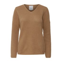 oxmo M&auml;dchen Strickfleece-Pullover "Strickpullover OXHanna", braun, Gr. XL, Obermaterial: 100% Baumwolle CO., Pullover