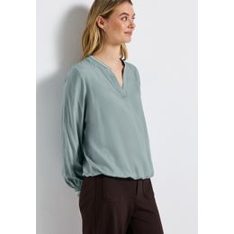 Street One Damen Langarmbluse, blau, Gr. 34, unifarben, Stoff, 100% Viskose, Blusen, aus softer Viskose