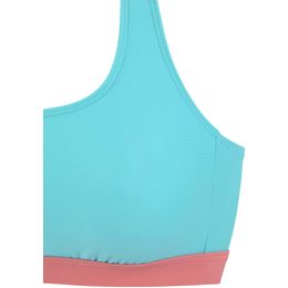 active by Lascana LASCANA ACTIVE Damen Bustier-Bikini-Top "Janni", blau, Gr. 34, kontrastfarbene Details, unifarben, Recycling-Polyamid, Bikini-Oberteile, mit