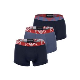 Emporio Armani Herren Boxershorts "Boxershort BOLD MONOGRAM 3er Pack", Gr. XXL, blau, Obermaterial: 95% Baumwolle CO. 5% Elasthan EL., Unterhosen
