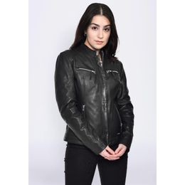 Mustang Damen Lederjacke "Amilia", schwarz, Gr. L, Obermaterial: 100% Lammleder; Futter: 100% Baumwolle; &Auml;rmelfutter: 100% Polyester, Jacken
