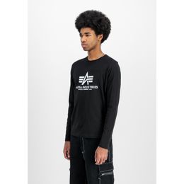 Herren Longsleeve "Basic Longsleeve BL", schwarz, Gr. XS, Alpha Industries, Obermaterial: 100% Baumwolle, Shirts
