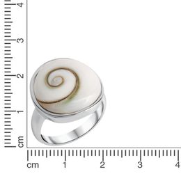 Vivance Damen Fingerring "925/- Sterling Silber rhodiniert mit Muschel wei&szlig;", 056 (17,8), Silber 925 (Sterlingsilber), wei&szlig;, Silber 925