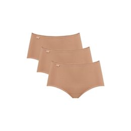 Sloggi Damen Slip "Slip 3er Pack", Gr. 44, beige, Obermaterial: 96% Baumwolle CO. 4% Elasthan EL., Unterhosen