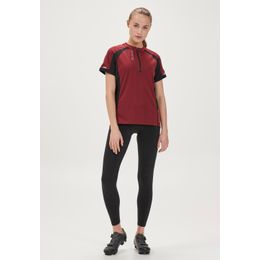 Endurance Damen Radtrikot "JAVA W Bike S/S Tee", rot, Gr. S, mehrfarbig, 100% Polyester, Trikots, mit reflektierenden Details