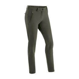 Maier Sports Damen Funktionshose "Helga slim", gr&uuml;n, Gr. 44, 90% Polyester, 10% Elasthan, Hosen, warme Damen Outdoorhose, robuste Wanderhose, Slim Fit