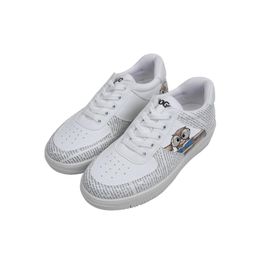 DOGO Damen Sneaker "Dice Low-Top Sneaker The Wise Owl Damen Sneaker", Gr. 36, wei&szlig;, Lederimitat, Schuhe, Handgefertigt