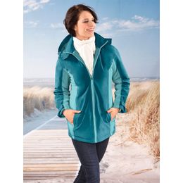 Damen Funktionsjacke, gr&uuml;n, Gr. 50, gemustert, mehrfarbig, 100% Polyester, Jacken