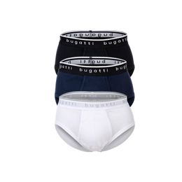 Bugatti Herren Boxershorts "Slip 3er Pack", Gr. L, blau, Obermaterial: 100% Baumwolle CO., Unterhosen