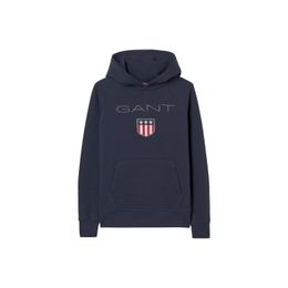 Gant Jungen Sweatshirt "Sweatshirt Shield Hoodie", blau, Gr. 134, Obermaterial: 78% Baumwolle CO. 22% Polyester PES., Sweatshirts