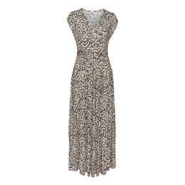 Buffalo Damen Maxikleid "in Wickeloptik mit Alloverdruck", schwarz, Gr. 42, bedruckt, Jersey, Obermaterial: 100% Viskose, Kleider, Jerseykleid,