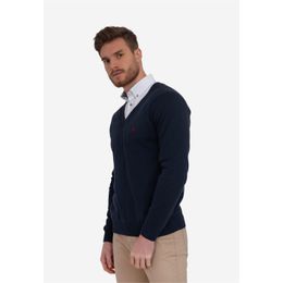 Herren Strickpullover "Svend", blau, Gr. XL, SIR RAYMOND TAILOR, unifarben, 100% Baumwolle, Pullover, mit angesagtem V-Kragen