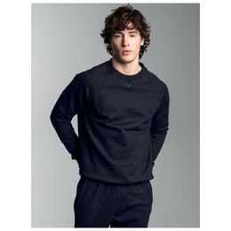 TRIGEMA Herren Sweatshirt "TRIGEMA Sweatshirt mit angerauter Innenseite", blau, Basic, Gr. L, 70% Baumwolle, 30% Polyester, Sweatshirts
