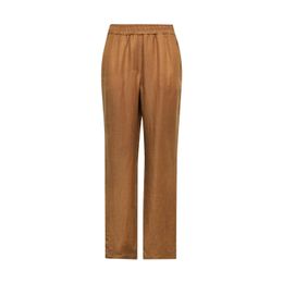 GOLDNER Damen Stoffhose "Luftige Leinenhose Louisa"nougat, Gr. 44, Obermaterial: 58% Leinen LI. 42% Cupro CUP., Hosen