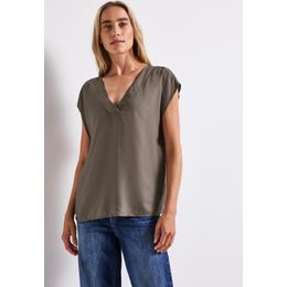 Street One Damen Shirtbluse, braun, Gr. 36, unifarben, Stoff, 100% Viskose, Blusen, aus softer Viskose