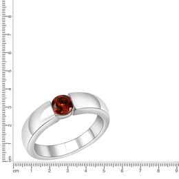 JAMELLI Damen Fingerring "Silber 925 rhodiniert mit echtem Granat", 052 (16,6), Silber 925 (Sterlingsilber), silber, Silber 925 (Sterlingsilber),