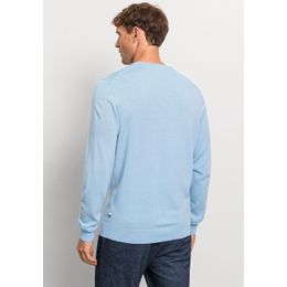 OLYMP Herren Rundhalspullover "OLYMP Strick Casual", blau, Gr. L, Strick, Obermaterial: 100% Schurwolle, Pullover