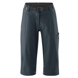 Gonso Damen Fahrradhose "Ruth 3/4"anthrazit, Gr. 40, 90% Polyamid, 10% Elastan, Hosen, Damen 3/4 Radhose, Innenhose mit Sitzpolster, Bund inkl. G&uuml;rtel
