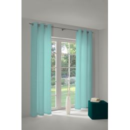 Vorhang Adam, B:145cm H:145cm, blau, Jacquard, Baumwolle (Bio-Baumwolle), Wohnzimmer, Gardinen, "Uni Collection", aus 100% Bio-Baumwolle