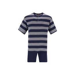 Hajo Herren Schlafanzug "Pyjama", Gr. XL, blau, Obermaterial: 60% Baumwolle CO. 40% Polyester PES., Homewear-Sets