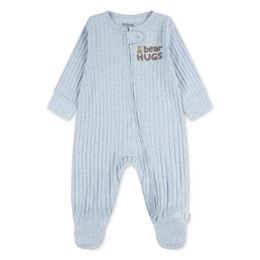 Jungen Strampler "HUGB FOOTED COVERALL", HUGGIES BABYWEAR, Gr. 2, blau, Jersey, Obermaterial: 100% Baumwolle, bedruckt, Overalls, mit Bärchenprint