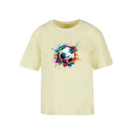 F4NT4STIC Damen T-Shirt "Bunte Fu&szlig;ball Grafik", gelb, Gr. XS, Obermaterial: 100% Baumwolle, Shirts, Premium Qualit&auml;t