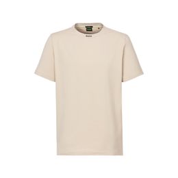BOSS Green Herren T-Shirt "Tee Rib", beige, Gr. XXL, unifarben, Single Jersey, Obermaterial: 95% Baumwolle, 5% Elasthan, Shirts, mit Logo am