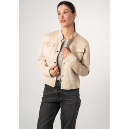 Mauritius Damen Lederimitatjacke "2Wmaryama", beige, Gr. XXL, unifarben, Obermaterial: 100% Polyester, Jacken, in Unifarbe
