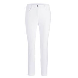 GOLDNER Damen 7/8-Hose "Slim Fit Jeans BELLA mit Dehnbund", weiß, Gr. 44, Obermaterial: 56% Baumwolle CO. 27% Polyester PES. 14% Viskose CV. 3%