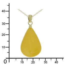 OSTSEE-SCHMUCK Damen Kette mit Anh&auml;nger "OSTSEE-SCHMUCK Kette mit Anh&auml;nger Tropfen ca. 26 mm lang", 42cm, Gelbgold 333, L: 42, gold, Gelbgold 333,