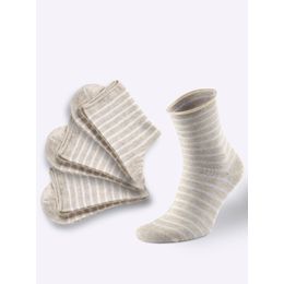 w&auml;schepur W&Auml;SCHEPUR Damen Socken, Gr. 2, beige, 59% Baumwolle, 22% Polyester, 18% Polyamid, 1% Elasthan, Socken