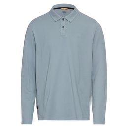 Camel Active Herren Langarm-Poloshirt, blau, Gr. XL, unifarben, Obermaterial: 58% Baumwolle, 39% Polyester, 3% Elasthan, Shirts, mit Logo Stickerei
