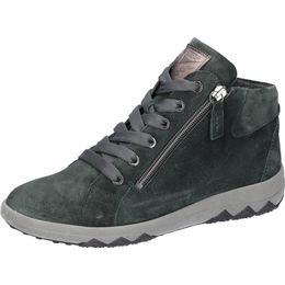 Waldl&auml;ufer WALDL&Auml;UFER Damen Sneakerboots "H-TERESA", Gr. 4, gr&uuml;n, Nappaleder, Veloursleder, unifarben mit Farbeinsatz, Schuhe, Schn&uuml;rboots, Stiefelette,