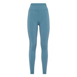Plein Sport Damen Leggings "Logo", blau, Gr. L, Obermaterial: 53% Polyamid, 37% Polyester, 10% Elasthan, Hosen