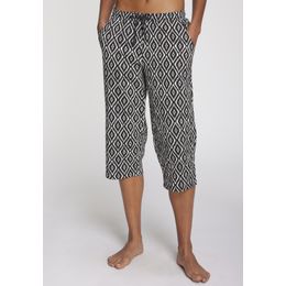 Vivance Dreams Damen Caprihose, Gr. 36, schwarz-wei&szlig;, Single Jersey, Obermaterial: 100% Baumwolle, gemustert, Basic, Hosen, mit sch&ouml;nem Muster