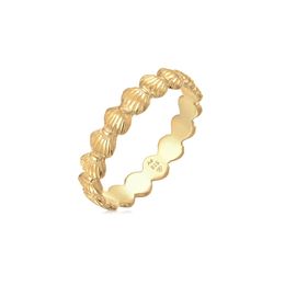 Elli Damen Fingerring "Bandring Muscheln Maritim Beach Look 925 Silber", 56mm, ohne Stein, Silber 925 (Sterlingsilber), 5mm, gold, Silber 925