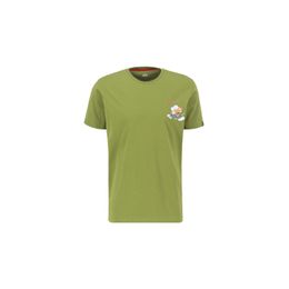 Herren T-Shirt "Flying Buzz SL T-Shirt", gr&uuml;n, Gr. S, Alpha Industries, Obermaterial: 100% Baumwolle, Shirts