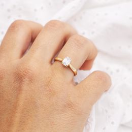 DIAM ADDICT Damen Fingerring "585 Gold mit im Labor gez&uuml;chteten synthetischen Diamanten 1,0ct.", 054 (17,2), 1 SI = kleine Einschl&uuml;sse, Gold, gelb,