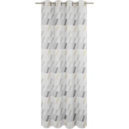 Vorhang WIRTH, B:132cm H:255cm, grau, Jacquard, Baumwolle, Polyester, Wohnzimmer, Gardinen, "Bray"