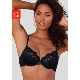 Lascana Damen B&uuml;gel-BH, Gr. 85, schwarz, Microtouch, Obermaterial: 88% Polyamid, 12% Elasthan, BHs, in einem aufregenden Leo-Look, sexy Dessous